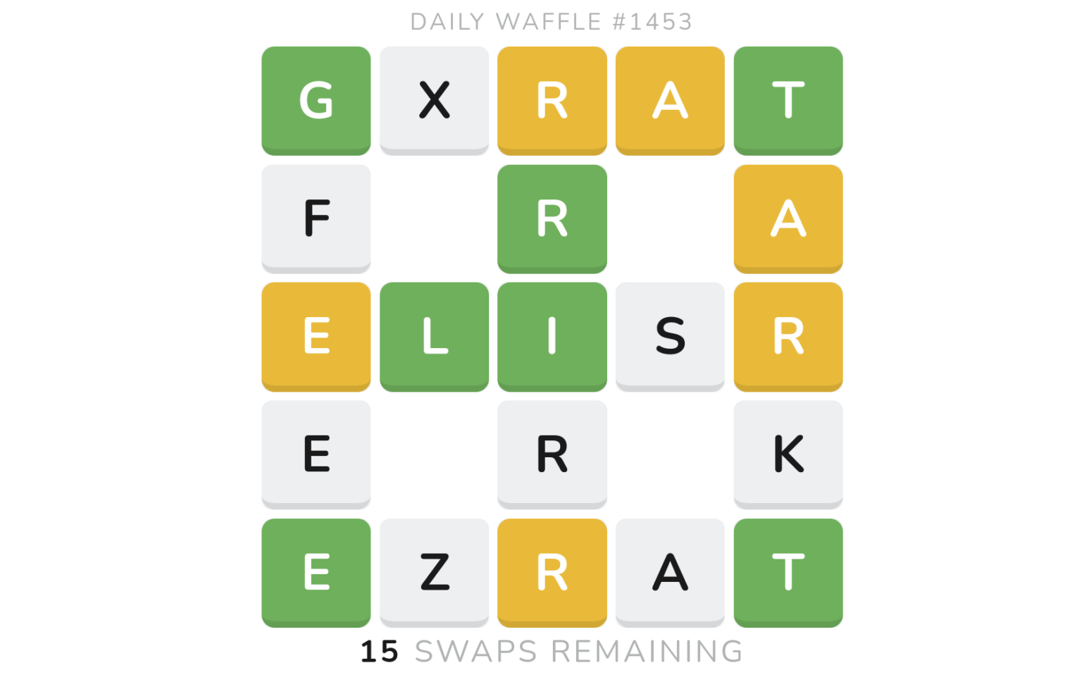 Waffle Game 1453 Hints and Answer: Tuesday, 13 January 2026